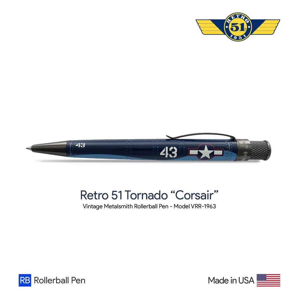 Retro 51 Tornado "Corsair" Vintage Metalsmith Rollerball Pen - ปากกาโรล ...