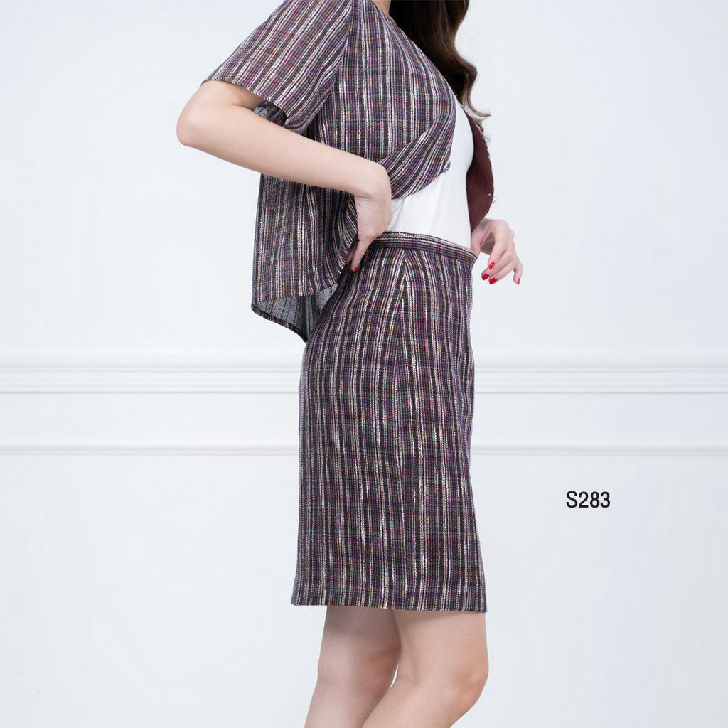 AMILA Skirt AM-S283 สูทติ้งทวิต แบบสั้น IGPU23-1 | Shopee Thailand