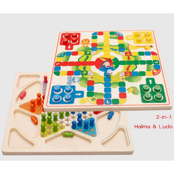 2-in-1 Stern Halma & Ludo เกมกระดาน ลูโด้ + หมากฮอสจีน บอร์ด เกมส์ ...