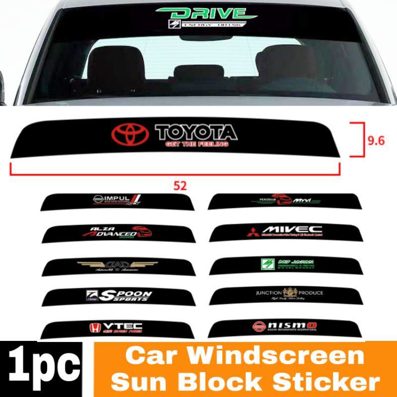 Car Windscreen Sun Block Sticker alza bezza myvi m7 spoon junction vtec ...