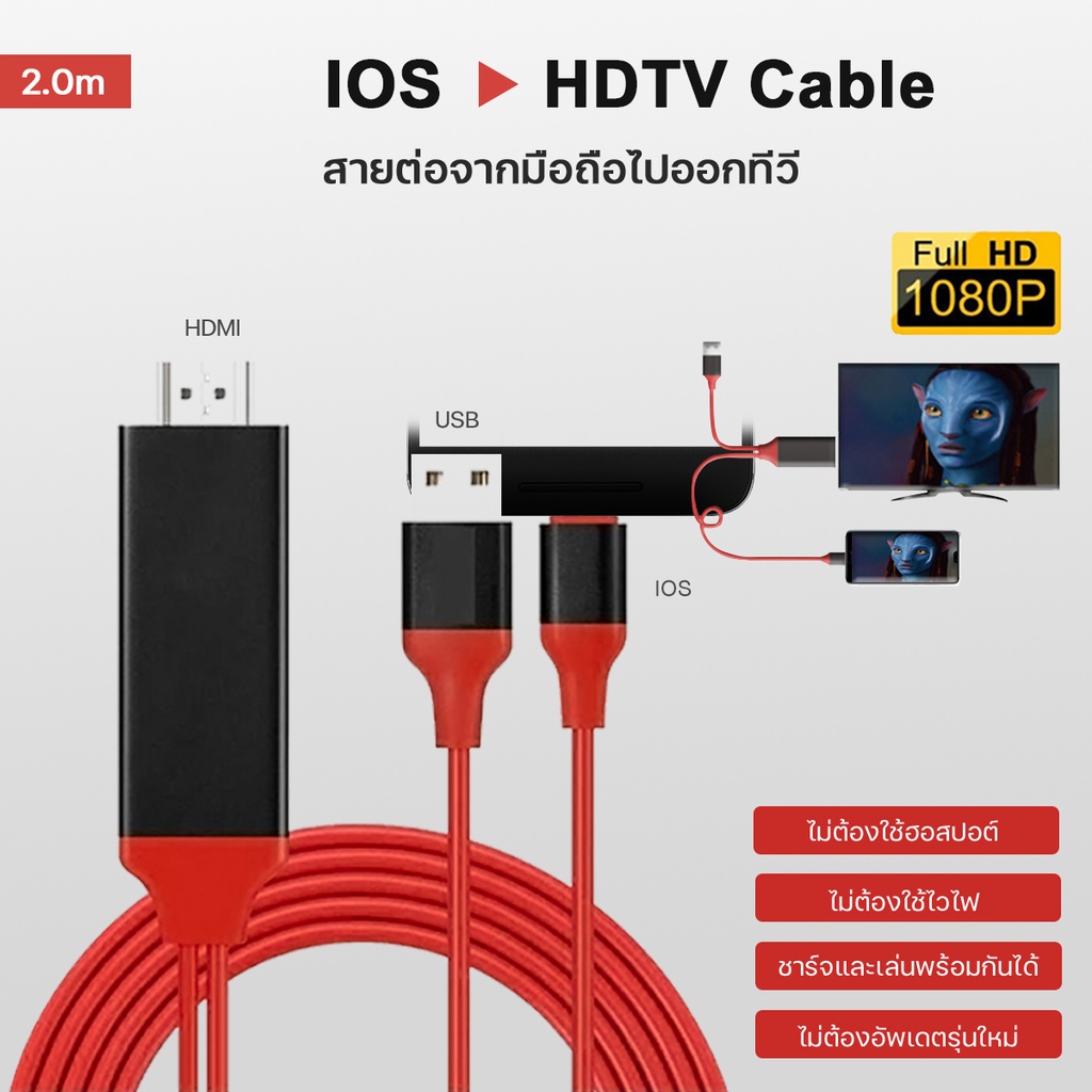 Plug & Play for ios for ios to HDMI 1080p HDTV AV Cable Adapter สำหรับ ...