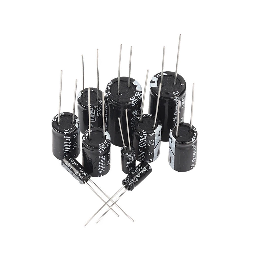 C ตัวเก็บประจุ Electrolytic Capacitor 1uF 2.2uF 3.3uF 4.7uF 10uF 22uF 47uF 100uF 220uF 1000uF ...