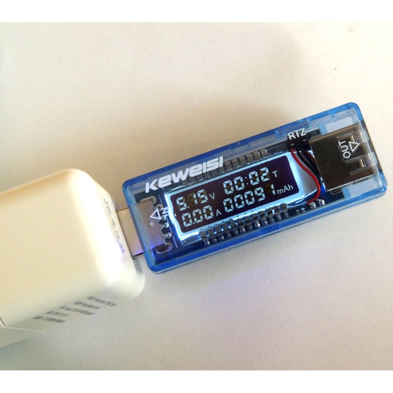 เครื่องวัดไฟฟ้า USB Tester KEWEISI-V20 Mini USB Portable LCD Digital ...
