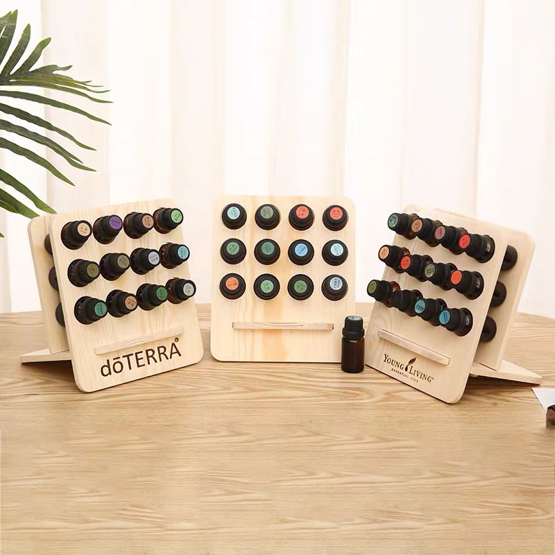 ESSENTIAL RACK OIL 15ml Storage Rack Display Rack /12 Hole Wooden ...