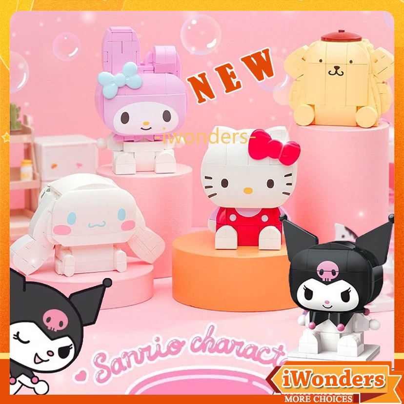 Sanrio MOC Building Blocks Kuromi Hello Kitty Tide Play My Melody ตก ...