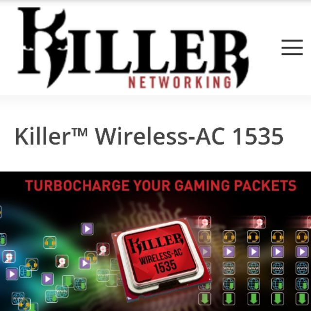 การ์ดไวเลส Killer Wireless AC + Bluetooth 4.2 Killer 1535 Dell ...