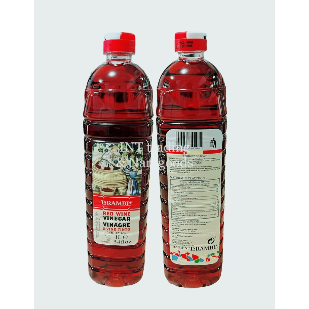 น้ำส้มสายชูหมัก จากไวน์แดง LaRAMBLA RED WINE VINEGAR 1Lt. ขนาด 1 ลิตร ...