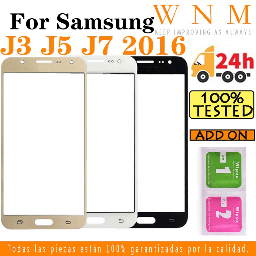 หน้าจอสัมผัสสําหรับ Samsung Galaxy J3 J5 J7 2016 J310 J510 J710 จอแสดงผล LCD กระจกด้านหน้าด้าน ...