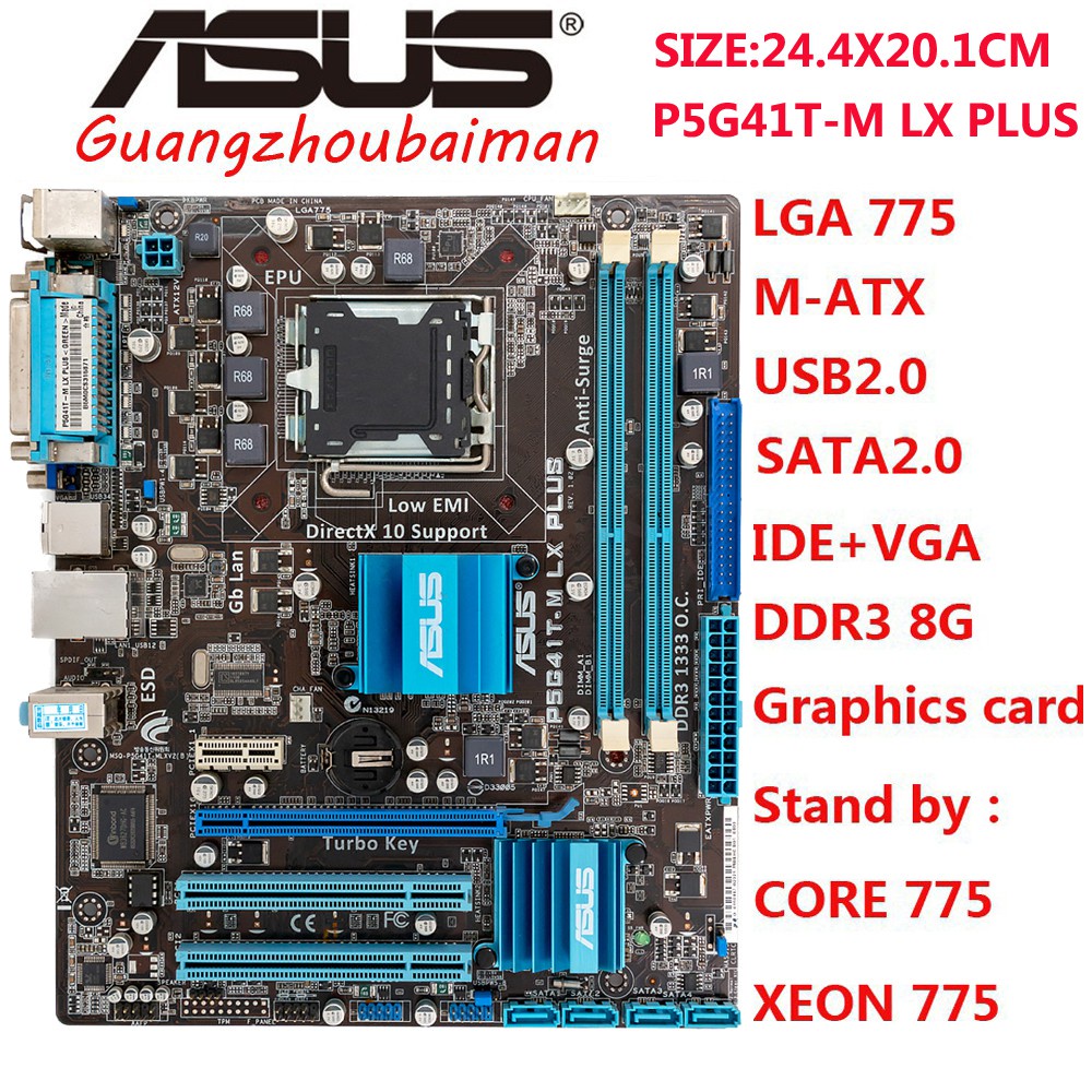 Asus MSI Giga G45 G43 P43 P45 G41 LGA 775 เมนบอร์ด DDR2 DDR3 ATX | Shopee Thailand