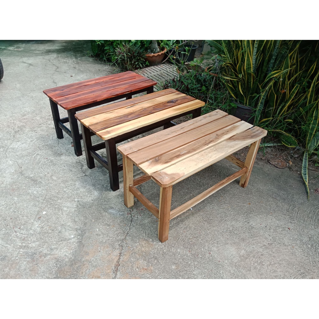 win888- ม้านั่งยาว เก้าอี้สนาม (งานดิบ) ไม้แท้ ขนาด45*95*50ซม. | Shopee ...