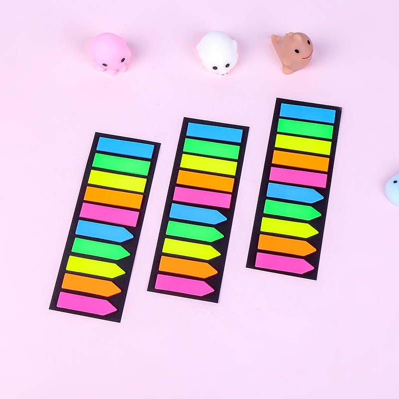200 Sheets Fluorescence Self Adhesive Memo Pad Sticky Notes Bookmark ...