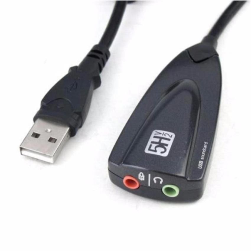 External USB Sound Card 7.1 Adapter 5HV2 USB to 3D CH Sound Antimagnetic Audio Headset ...