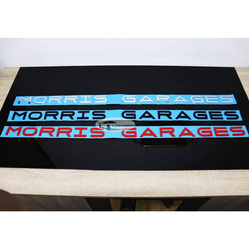 โลโก้ ติดฝากระโปรง MORRIS GARAGES ขนาด 35 x 79 cm. สำหรับ รถยนต์ MG MG3 ...