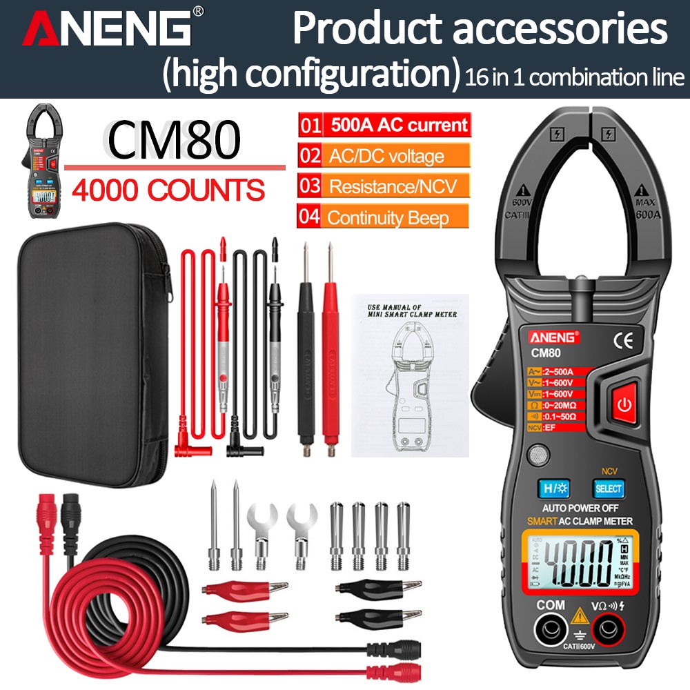 Aneng CM80/CM81 เครื่องวัดแรงดันไฟฟ้าดิจิทัล แอมมิเตอร์ แอมป์รถยนต์ Hz ...