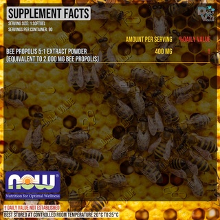 โพลิส / Bee Propolis 2000 5:1 Extract 90 Softgels by NOW FOODS | Shopee ...