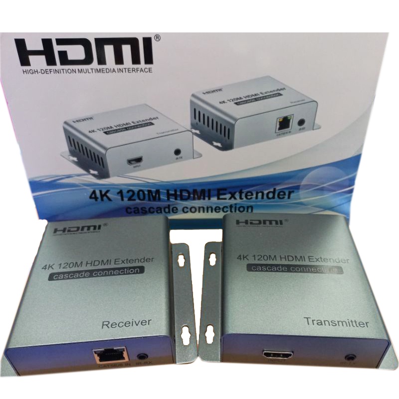 HDMI 4K extender 120m ตัวขยายสัญญาณ hdmi ด้วยสายแลนระยะไกล 120 เมตร | Shopee Thailand