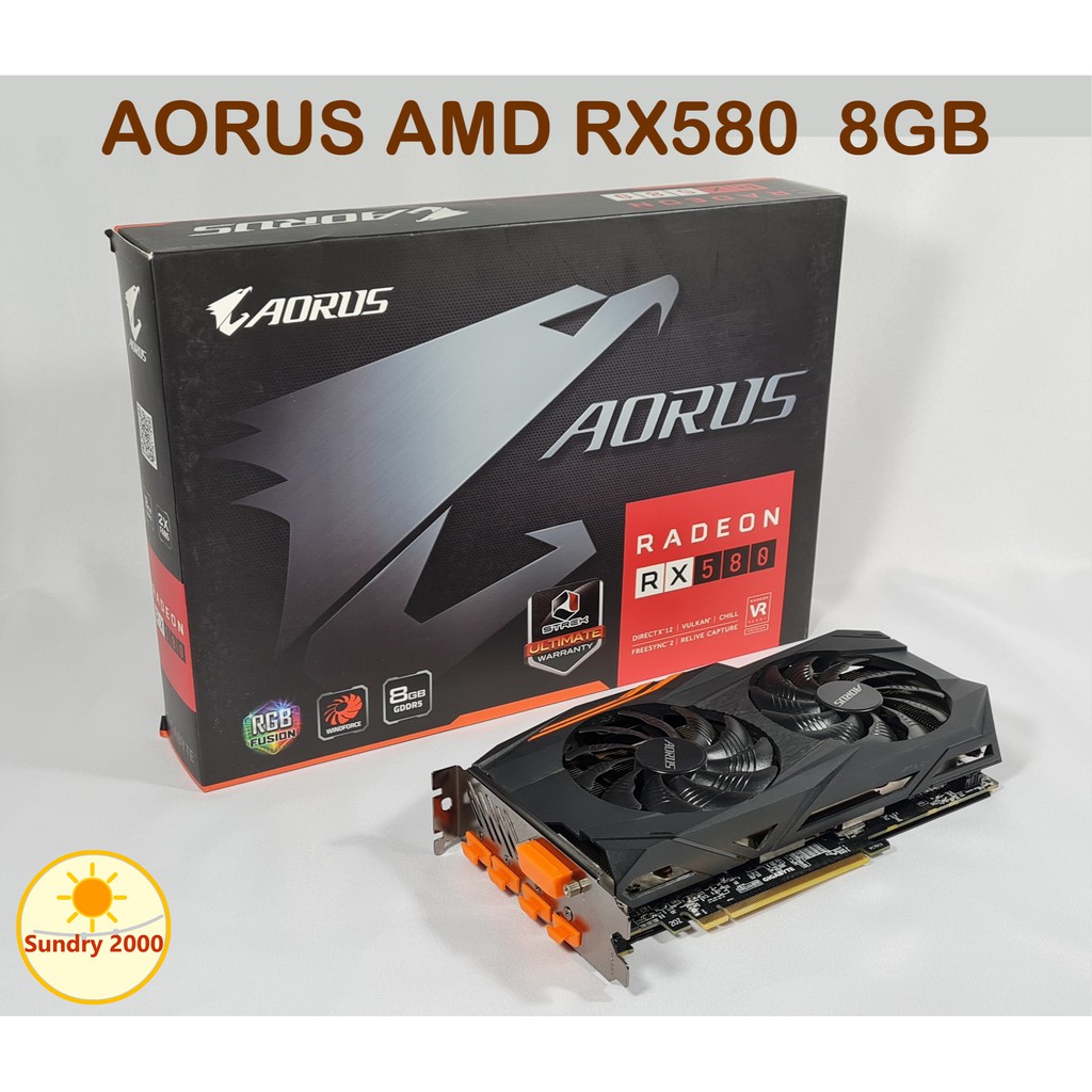การ์ดจอ Gigabyte AORUS AMD RX580 8GB (มือสอง) | Shopee Thailand