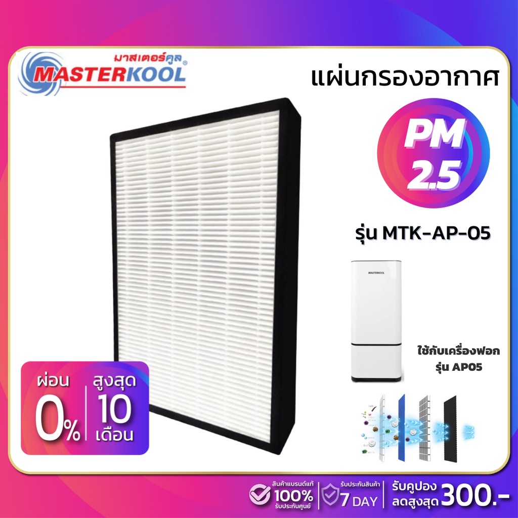 แผ่นกรองอากาศ Masterkool รุ่น MTK-AP-05 (ใช้กับเครื่องฟอกรุ่น AP05) | Shopee Thailand