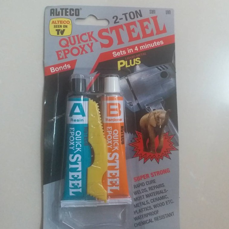 กาวติดเหล็ก 2 ตัน Quick Epoxy ชนิดแห้งเร็วภายใน 4 นาที (ของแท้ ...
