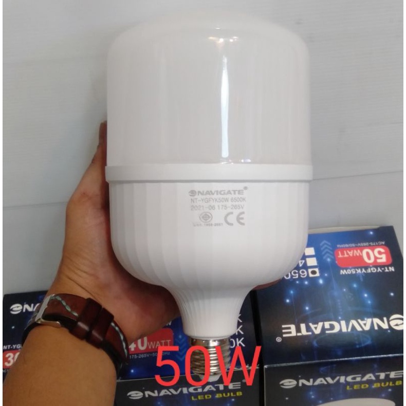 K หลอดไฟ LED (navigate) AC220v-E27 50w/40w/30w แสงขาว (6500k) | Shopee ...