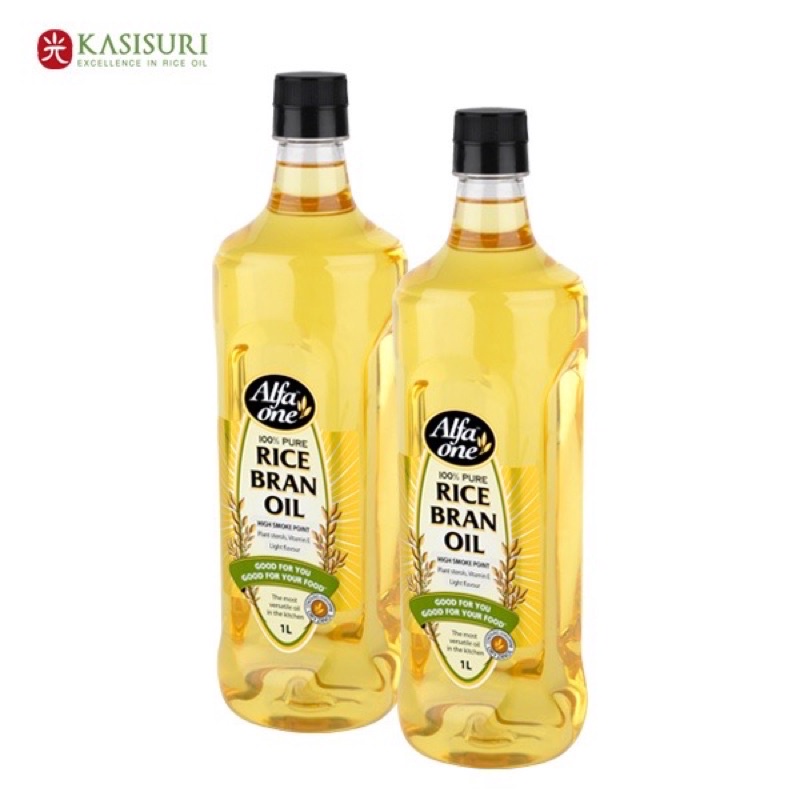 น้ำมันรำข้าว 100% (แพ็คคู่ 2 ขวด) ตรา อัลฟ่า วัน ALFA ONE RICE BRAN OIL ...