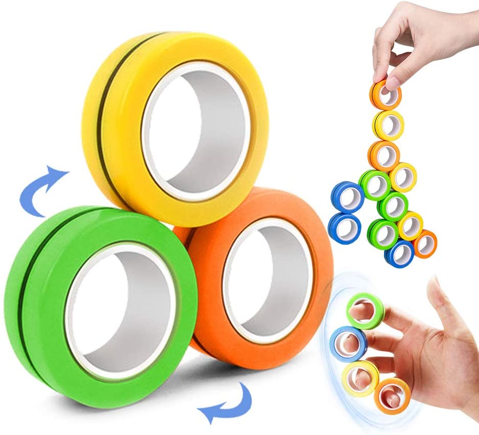 (Sent from Thailand) Magnetic Rings Toys,3 Ring Fidget Spinners, Magnet ...