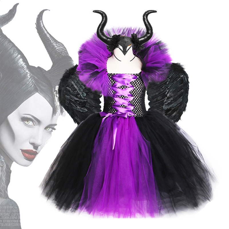 ชุดเดรสแฟนซี Deluxe Glam Gown Tutu Dress Demon Queen Witch สีดํา ...