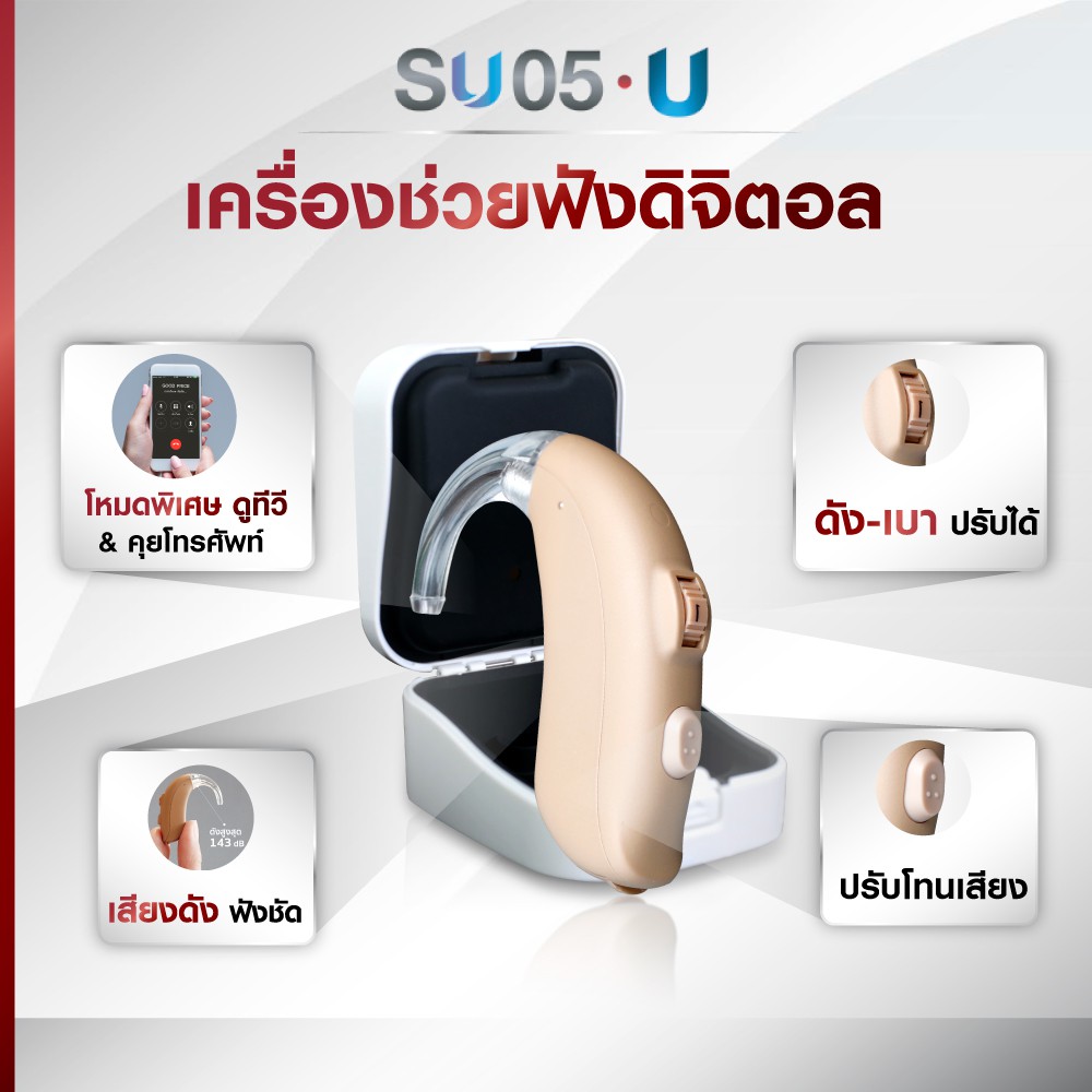 CRONOS รุ่น SU05U เครื่องช่วยฟังระบบดิจิตอล รุ่นดังที่สุด ช่วยขยายเสียง ลดเสียงรบกวนได้ สำหรับ ...