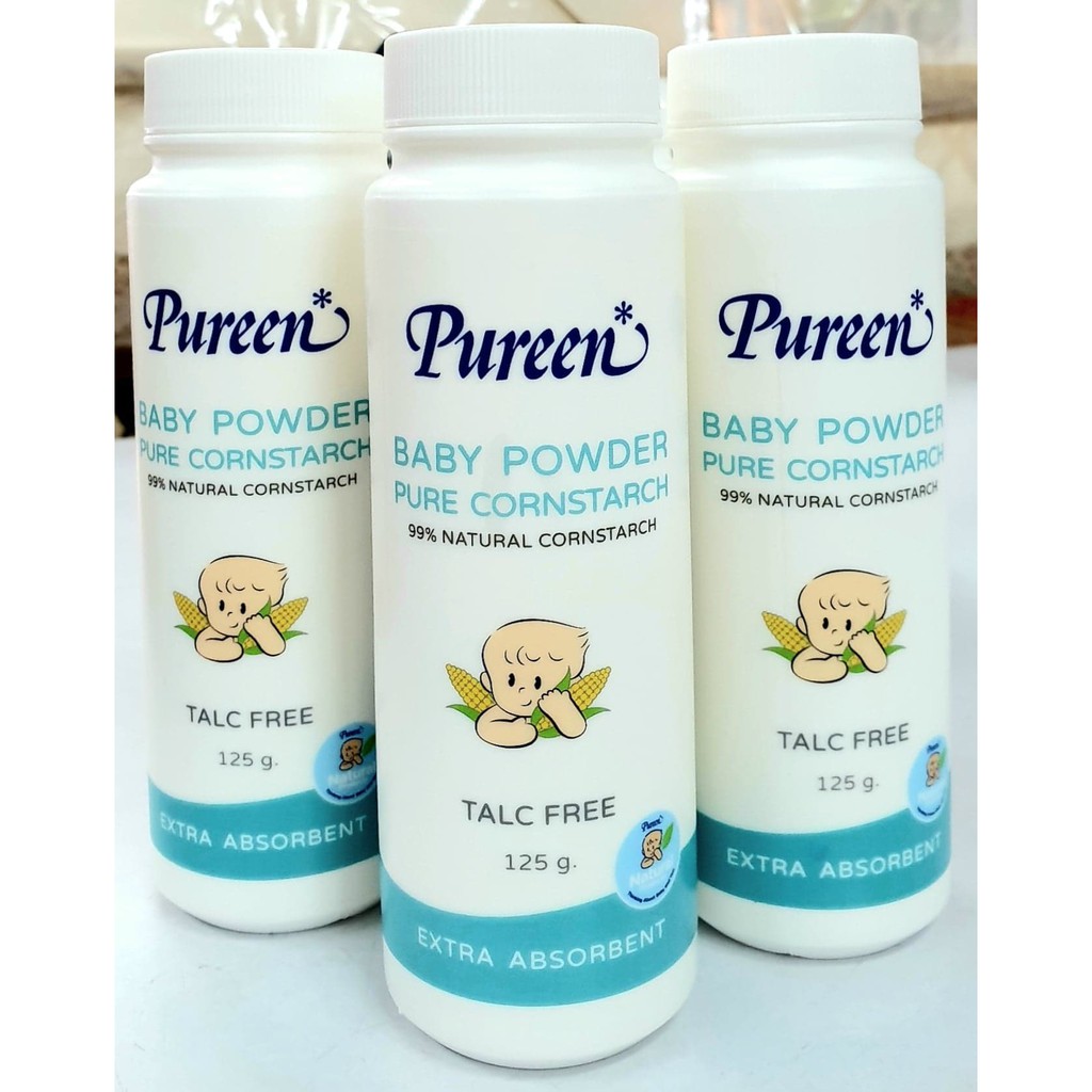 Pureen Baby Powder เพียวรีนแป้งข้าวโพดโรยตัวเด็ก 125g. Baby Power Pure ...