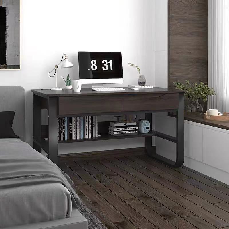 โต๊ะคอมพิวเตอร์โต๊ะทํางาน 140CM Computer Desk 3ลิ้นชัก 2ชั้นพร้อมชั้น ...