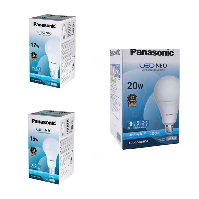 หลอด LED PANASONIC NEO 12w/15w/20w DAYLIGHT | Shopee Thailand