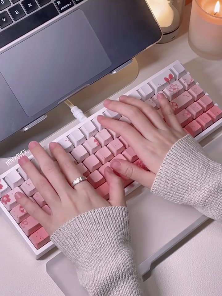 【JKDK】falling flowers PBT keycaps font transmits light OEM profile ...
