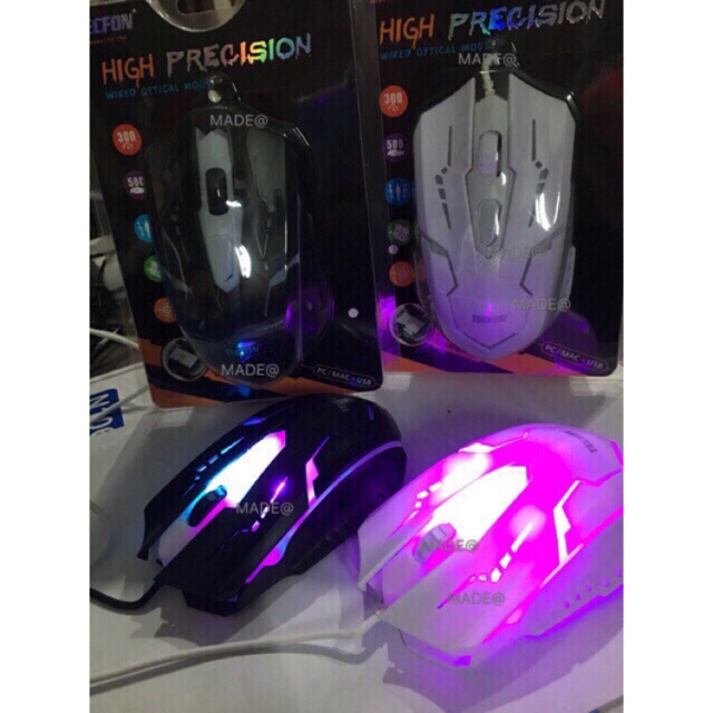 MOUSE TECFON รุ่น TF-195 เมาส์ Gaming ไฟ 7 สี ไฟกระพริบเปลี่ยนสลับสีเอง ...