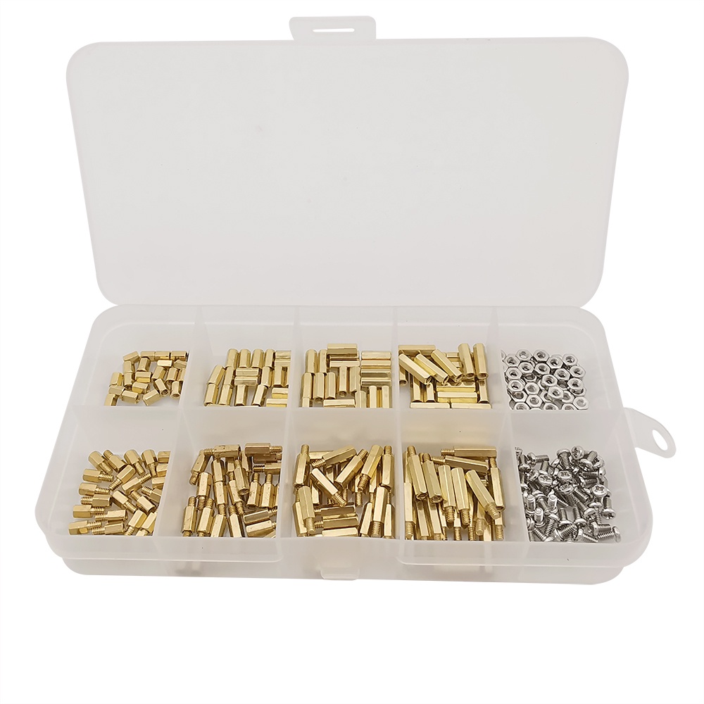 300Pcs/lot M2 Brass Female/Male Hex Spacer Pillars Standoff Screw ...