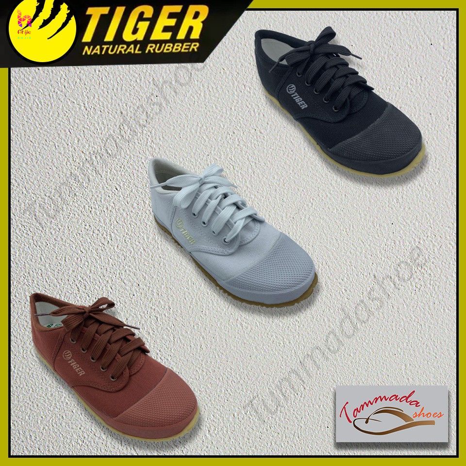 รองเท้าผ้าใบนักเรียน Tiger TG-9 รองเท้านักเรียน รองเท้าผ้าใบแบบผูกเชือก ...