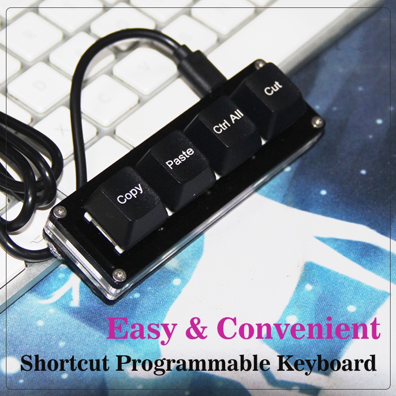 Multifunction Keyboard 4Keys Customize Shortcut Function Macro Keyboard ...
