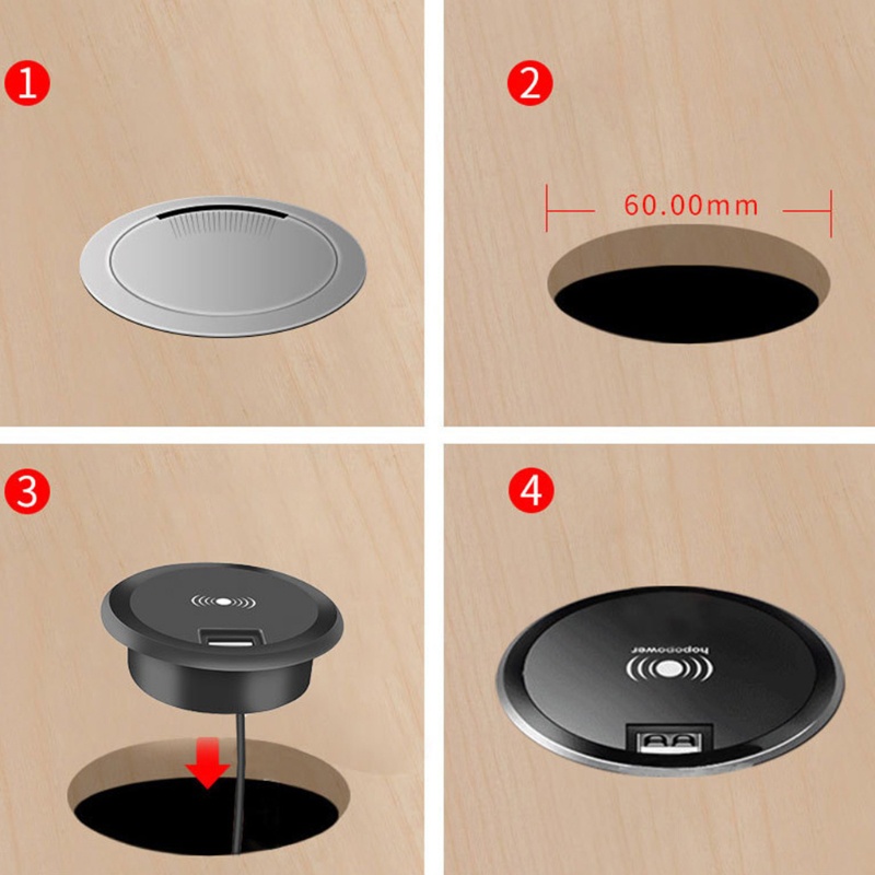 Black Round Wireless Charging Desk Wireless Charger Headphone Wireless ...