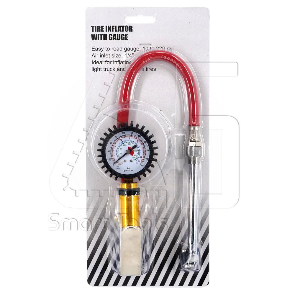 65SmartTools เครื่องสูบยาง เติมลม วัดความดันลมยาง 1/4 พร้อมเกจวัดความดันลม | Shopee Thailand