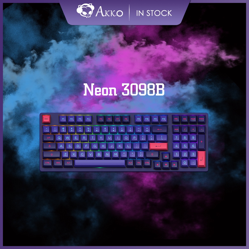 Akko Neon 3098B คีย์บอร์ดเมคคานิคอลบลูทูธ 90% 98 คีย์ ASA RGB AKKO CS ...