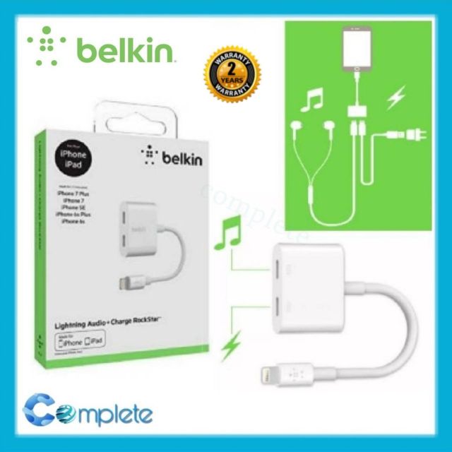Belkin สาย Adapter Port Lightning Belkin Audio + Charge RockStar ตัวแยก ...