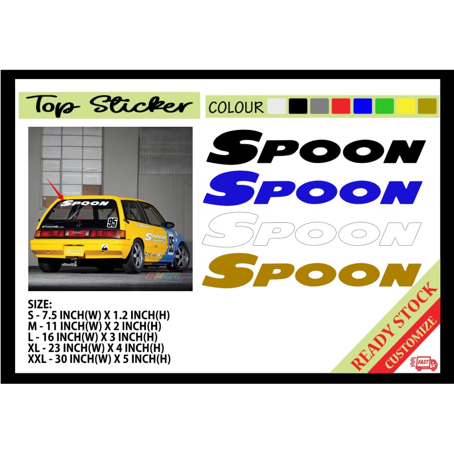 Spoon สติ๊กเกอร์ติดรถ MYVI AXIA ALZA BEZZA SAGA EXORA PERSONA VIOS ...