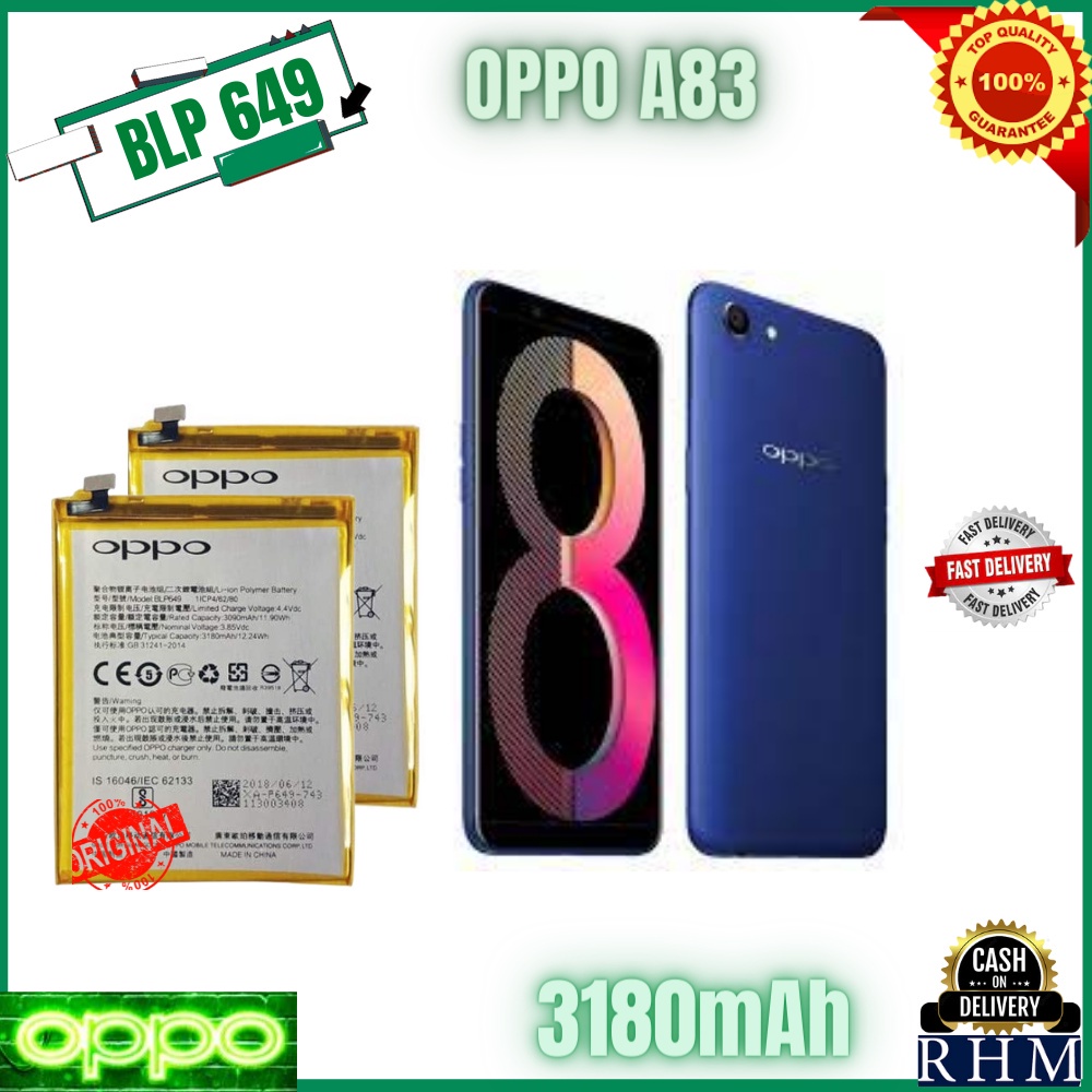 แบตเตอรี่ OPPO A83 รุ่น BLP 649 (3180mAh) | Shopee Thailand