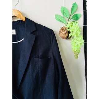 เสื้อสูท Bonnie Alex ผ้าคอตตอนลินินสีกรมเนื้อดีทิ้งตัวทรงสวยมาก งานค้าง ...