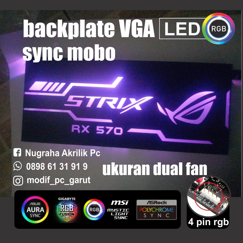 แผ่นหลัง RGB VGA SYNC MOBO BACK PLATE GTX RX RTX COSTUM โลโก้ | Shopee ...