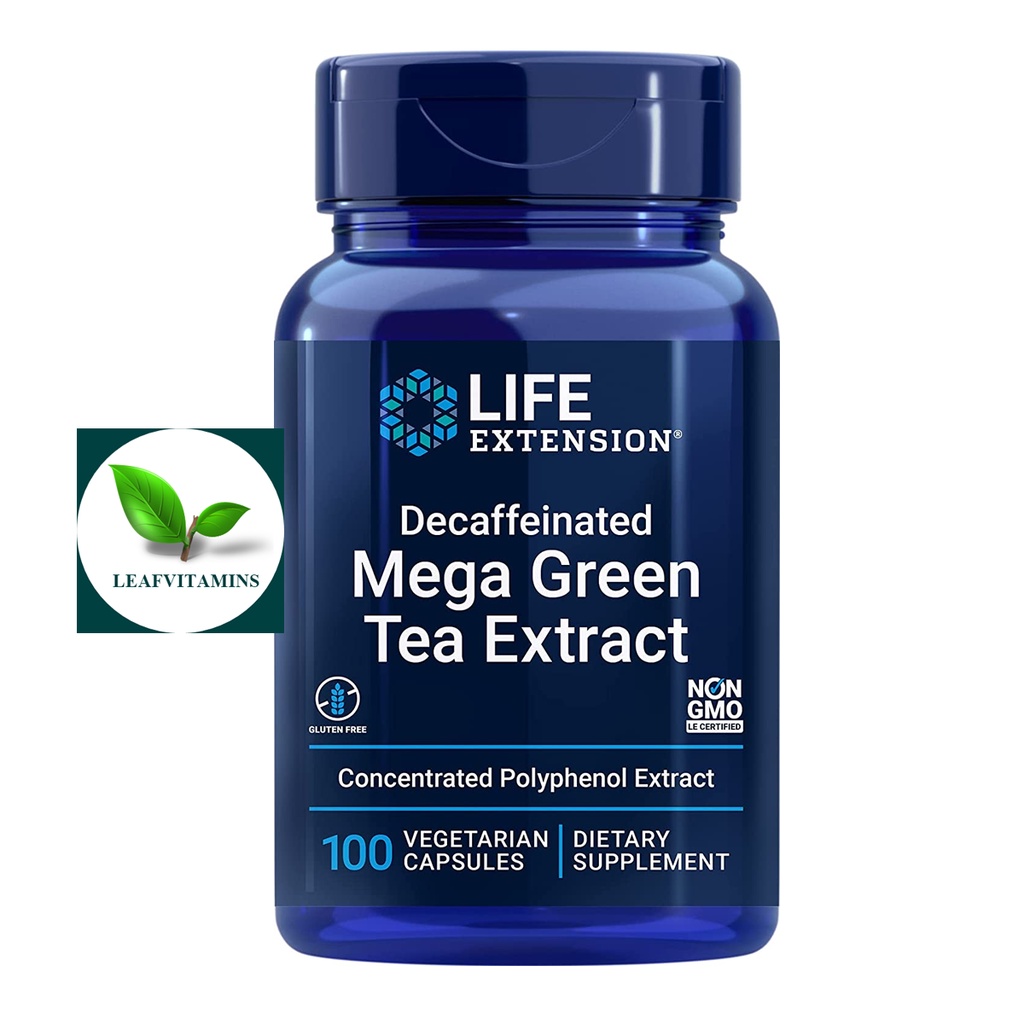Life Extension Decaffeinated Mega Green Tea Extract (98% Polyphenols ...