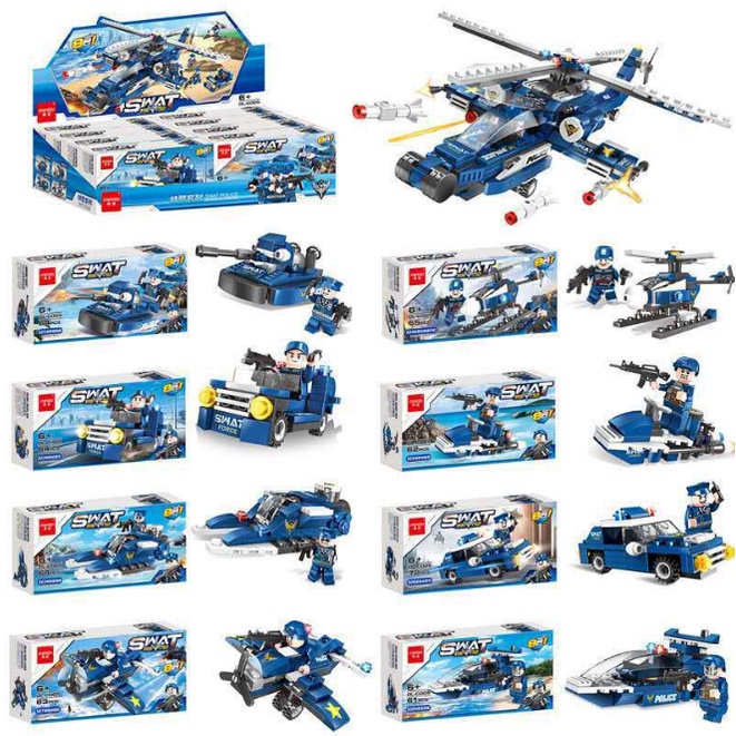 minGDi® ชุดตัวต่อ LEGO หน่วยสวาท SWAT 8 in 1 (61 - 515 ชิ้น ) 8 กล่อง ...
