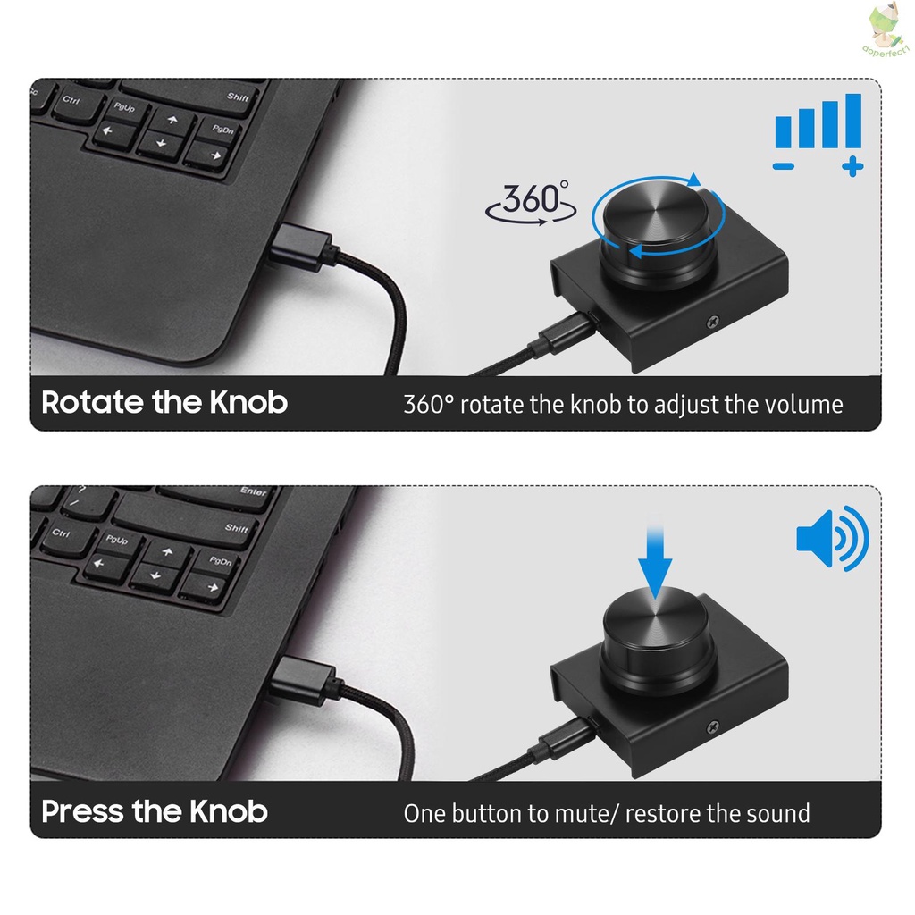 USB Volume Control Knob One Key Mute Volume Controller for Computer ...