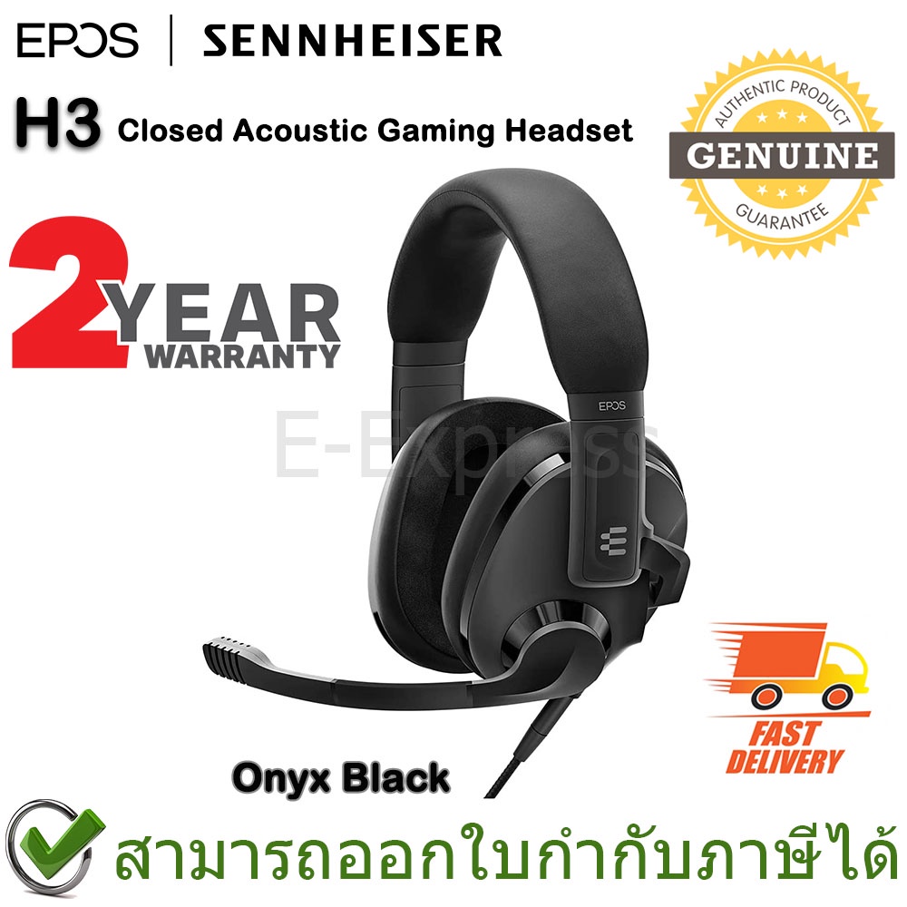 EPOS (Sennheiser) H3 Closed Acoustic Gaming Headset หูฟังเกมมิ่ง สีดำ ของแท้ ประกันศูนย์ 2ปี ...