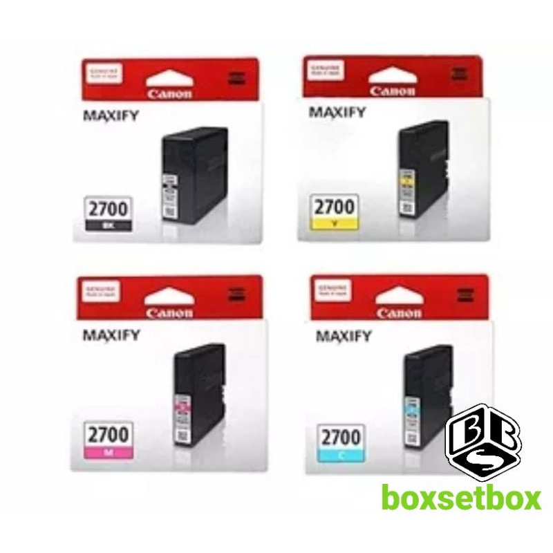 หมึกCANON PGI-2700 BK CMY ครบสี ใช้กับ MAXIFY iB4070 iB4170 MB5070 ...