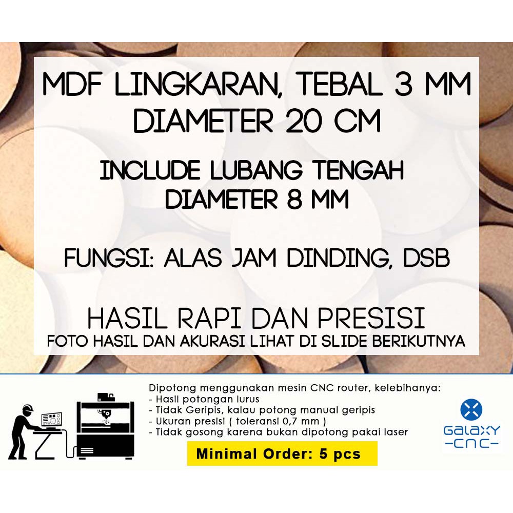 Kayu กระดานไม้วงกลม - MDF 3 มม. เส้นผ่านศูนย์กลาง 20 ซม. + รูตรงกลาง | Shopee Thailand